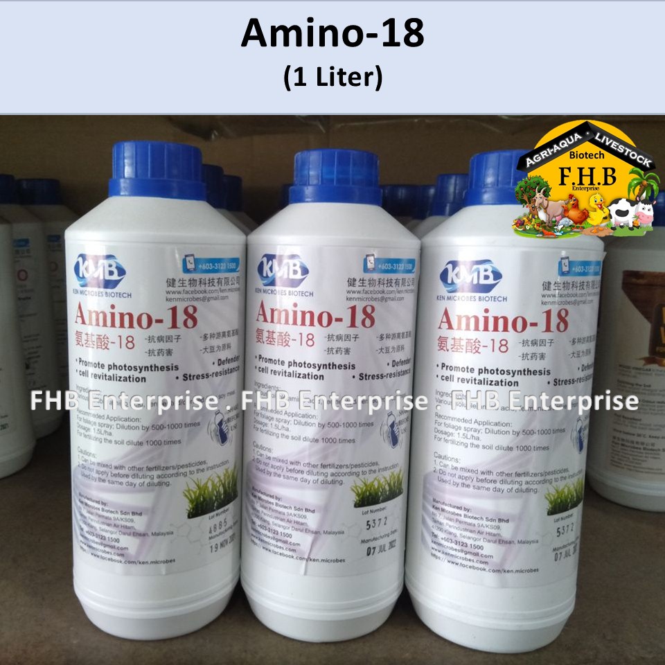 Amino 18 1 Liter Ken Microbes Agriculture Liquid Fertilizer Baja Air