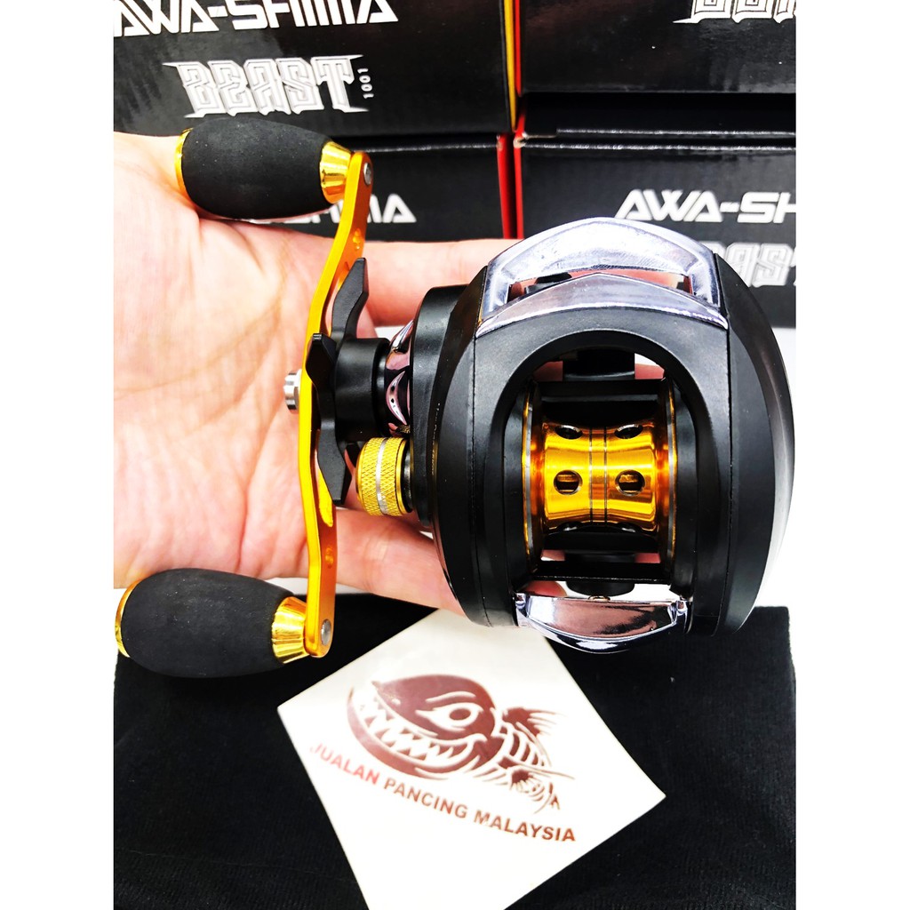 AWASHIMA BEAST BAIT CAST FISHING REEL CASTING REEL, GOLD, LEFT | Shopee ...