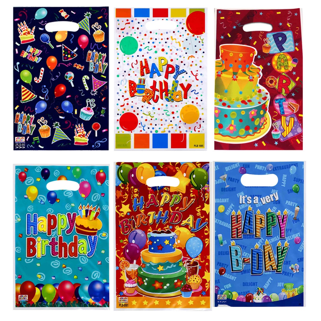 10 pcs Ready stock Balloon Cake loot Gift bag Goodies Plastic Loot Bag ...