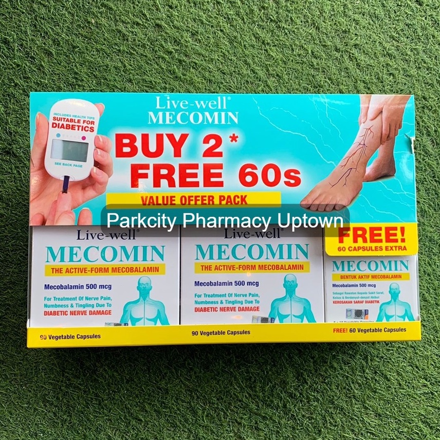 Live-well Mecomin 500mcg Vegetable Capsule 2 x 90s FOC 60s 1980 ...