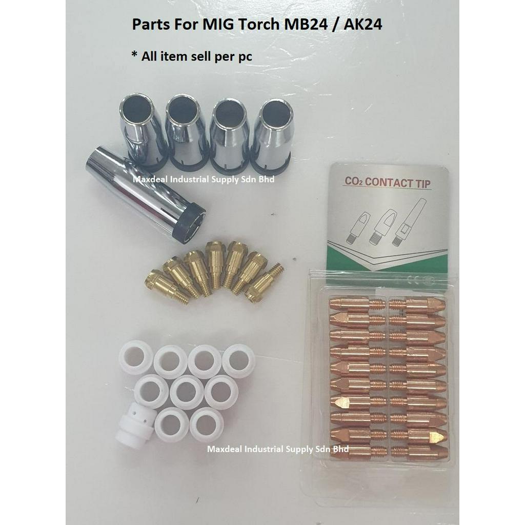 Replacement Parts ( Accessories ) For CO2 MIG MB24 Welding Torch / Gas ...