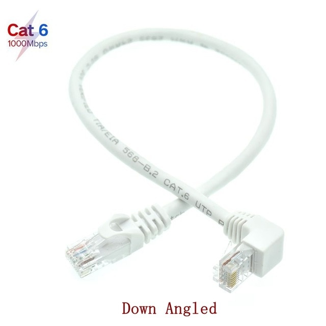 Cat 6e Rj45 Cable Cat6 8pin Utp Side Angled L Shape Rj45 Patch Cord ...