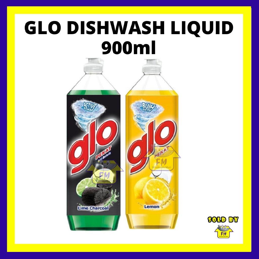 Glo Dishwash Liquid 900ml ( Lemon / Lime Charcoal ) | Shopee Malaysia