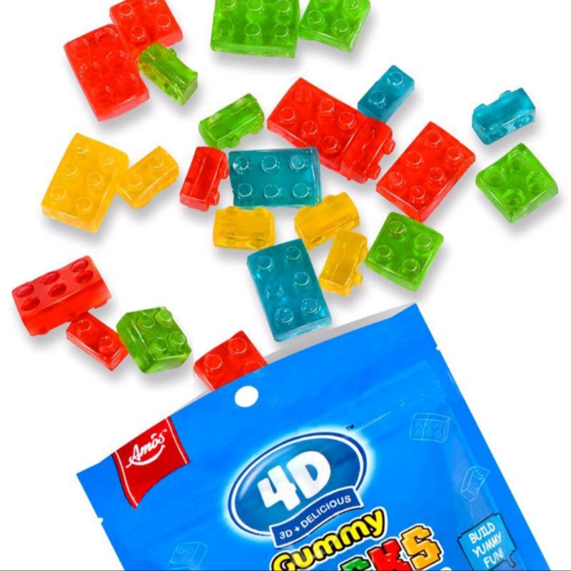 Amos Fruit Gummy Blocks 3 Dimensions / Fruit Flavored Jelly Candy ...