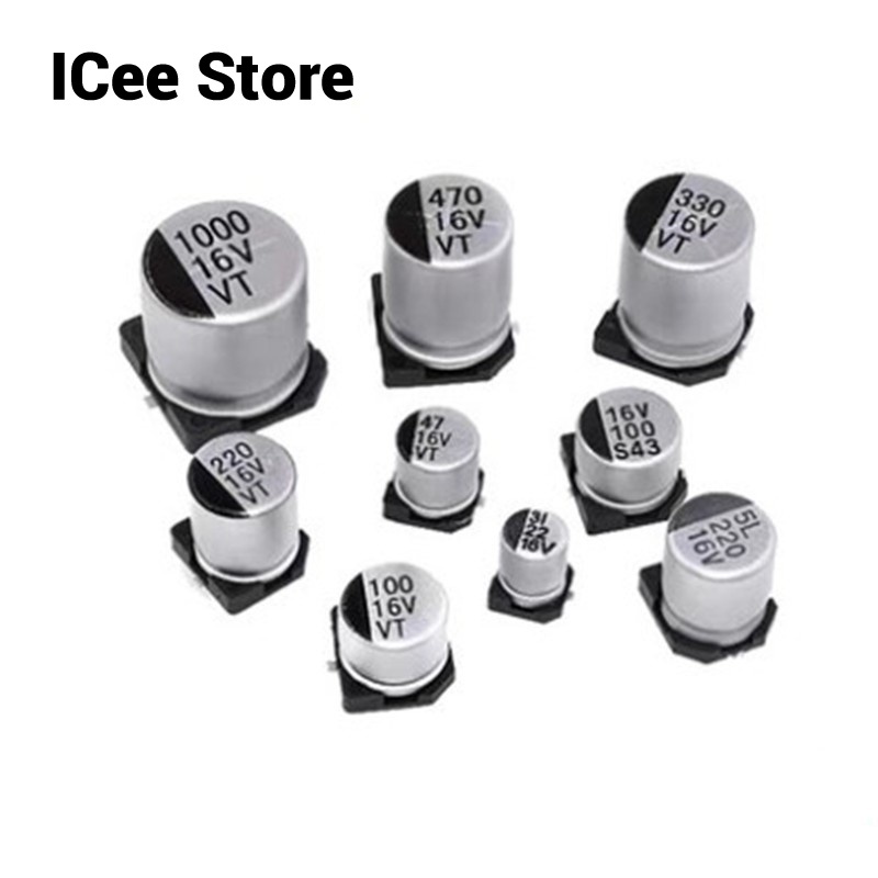 20Pcs SMD Capacitor 6.3V 10V 16V 10UF 22UF 33UF 47UF 100UF 220UF 330UF ...
