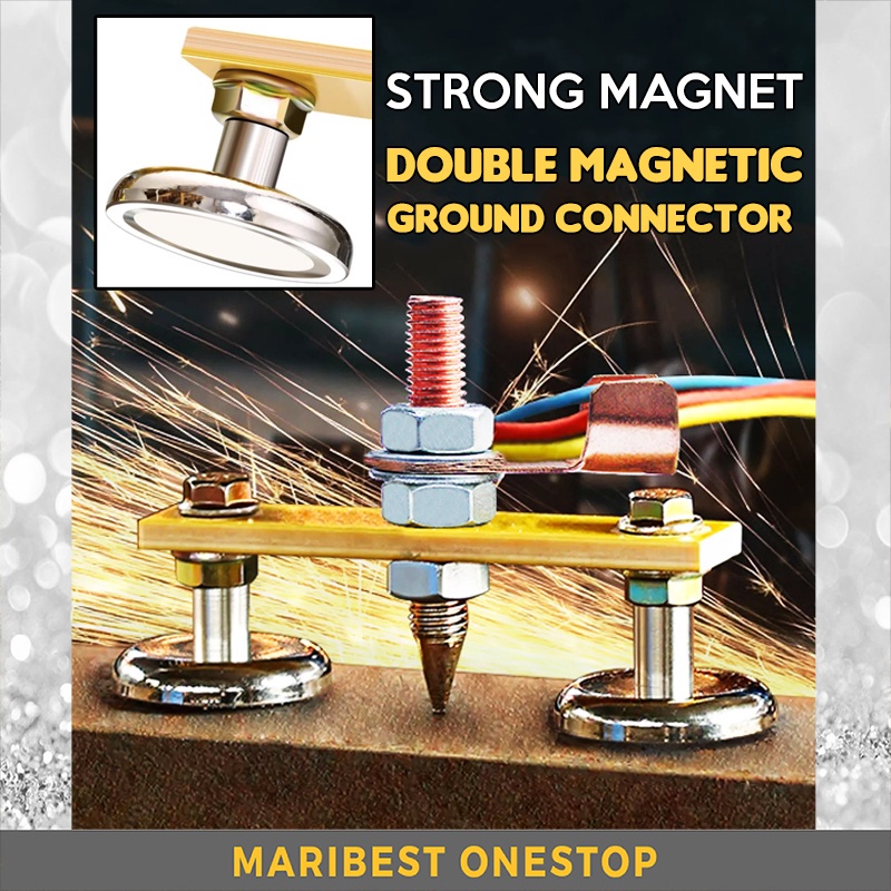 DOUBLE HEAD MAGNETIC GROUND CONNECTOR SUPER STRONG MAGNETIC FOR WELDING ...