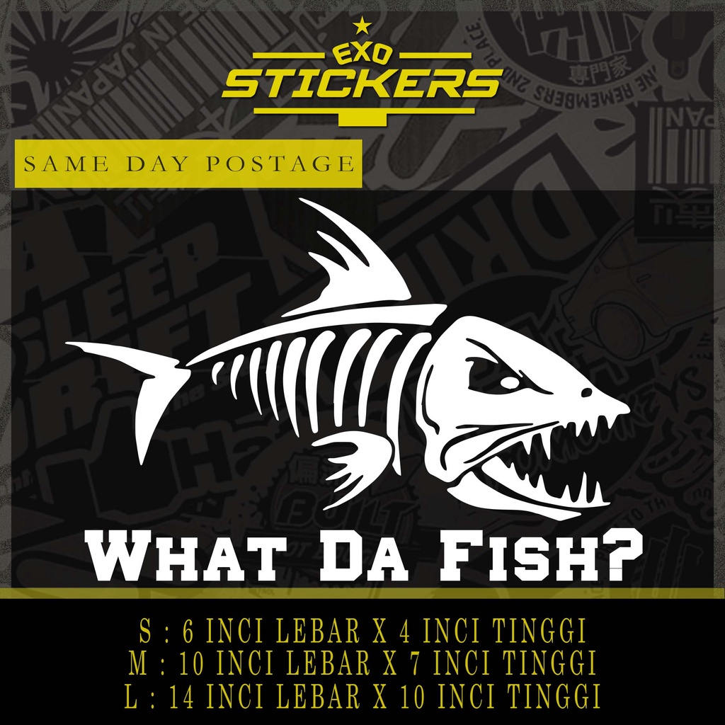Fish Bone Fishing Life Decal Sticker | Shopee Malaysia