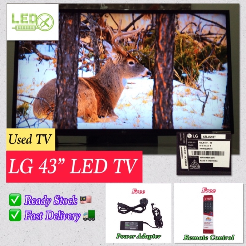 USED TV LG 43 inch Full HD LED TV LG 43LJ510T Second hand/Secondhand/2nd hand | Shopee Malaysia