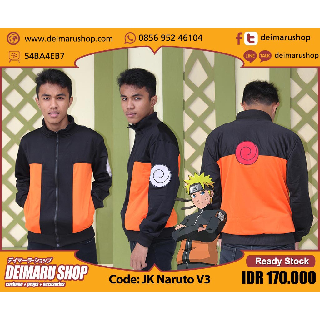 Anime Jacket Naruto Orange Uzumaki Shippuden Sweater Manga - JK Naruto ...