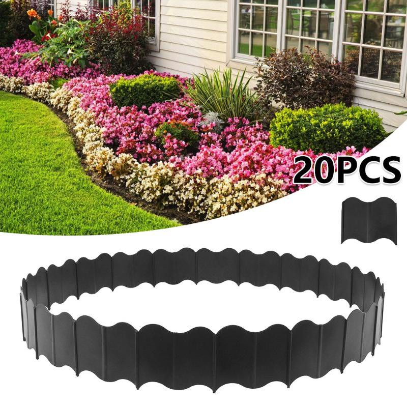 20pcs Garden Fence Lawn Flexible Edging Edge Interlock Landscape Edging ...