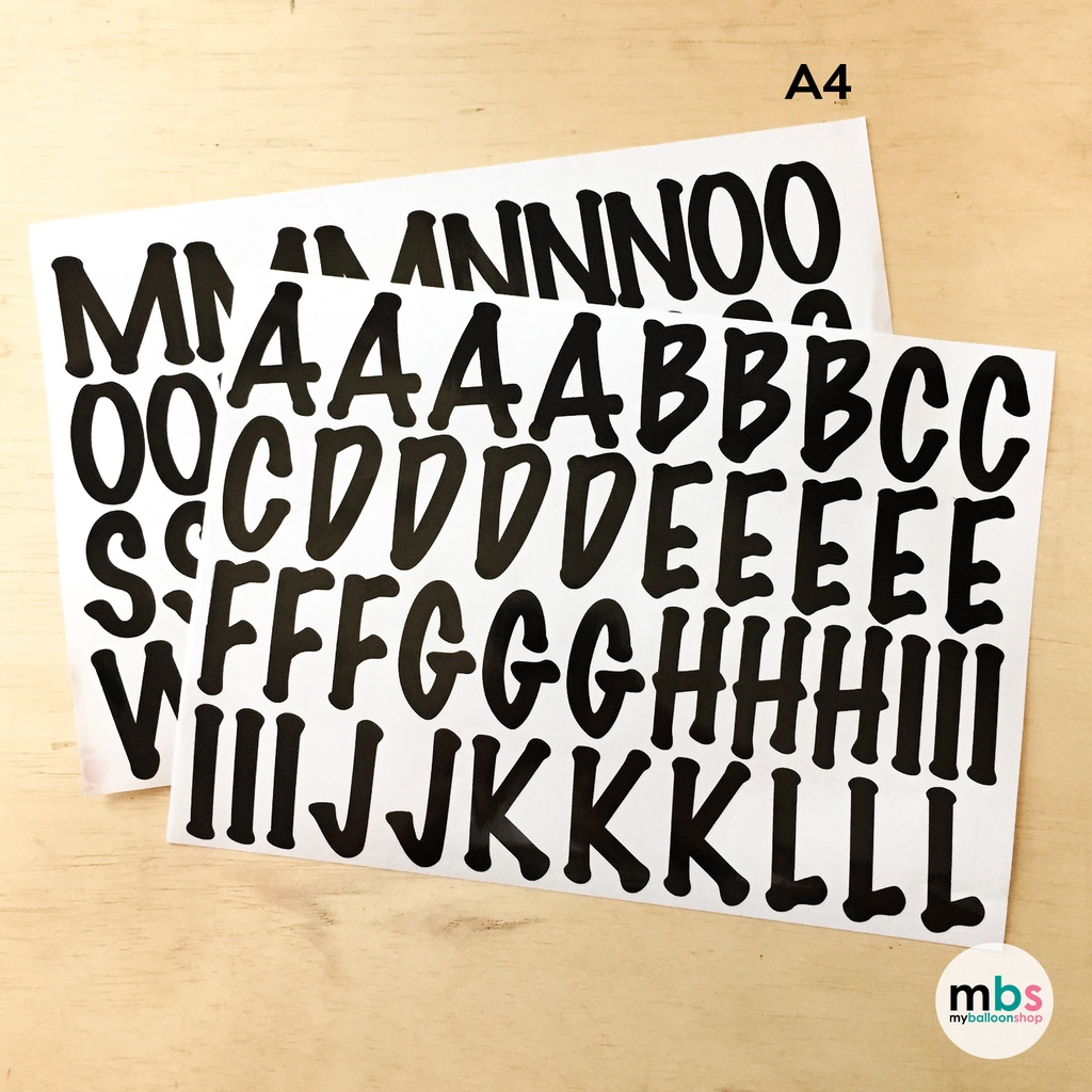 ABC Sticker Capital Letters Bubble Balloons Transparent Sticker ...