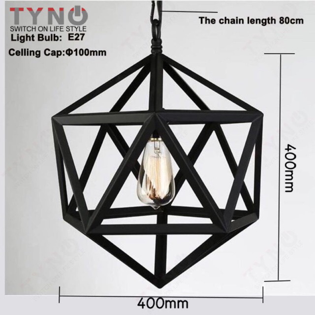 Loft Pendant Light Iron Art Retro Hanging Lamp Industrial Style Pendant ...
