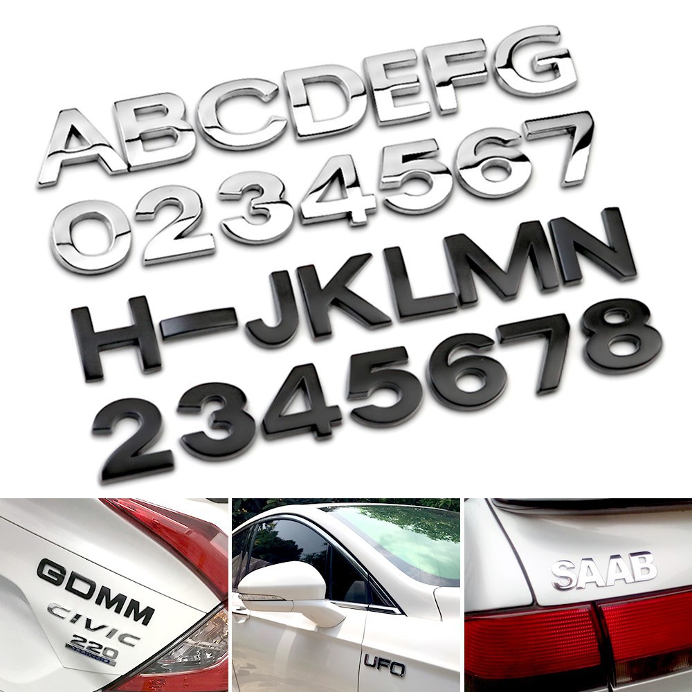 1PCS Customized 25mm Auto Car Motorcycle Chrome Metal DIY 3D Letters ...