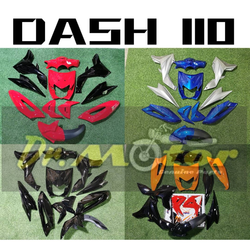 HONDA DASH 110 COVERSET COVER SET BODY CAVER KAVER BODY SET COMPLETE CHILI RED BLUE REPSOL WHITE ...