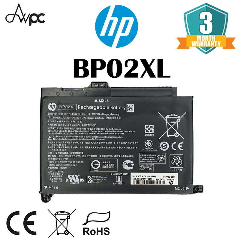 ORIGINAL HP Laptop Battery BP02XL @alphawolfpc | Shopee Malaysia