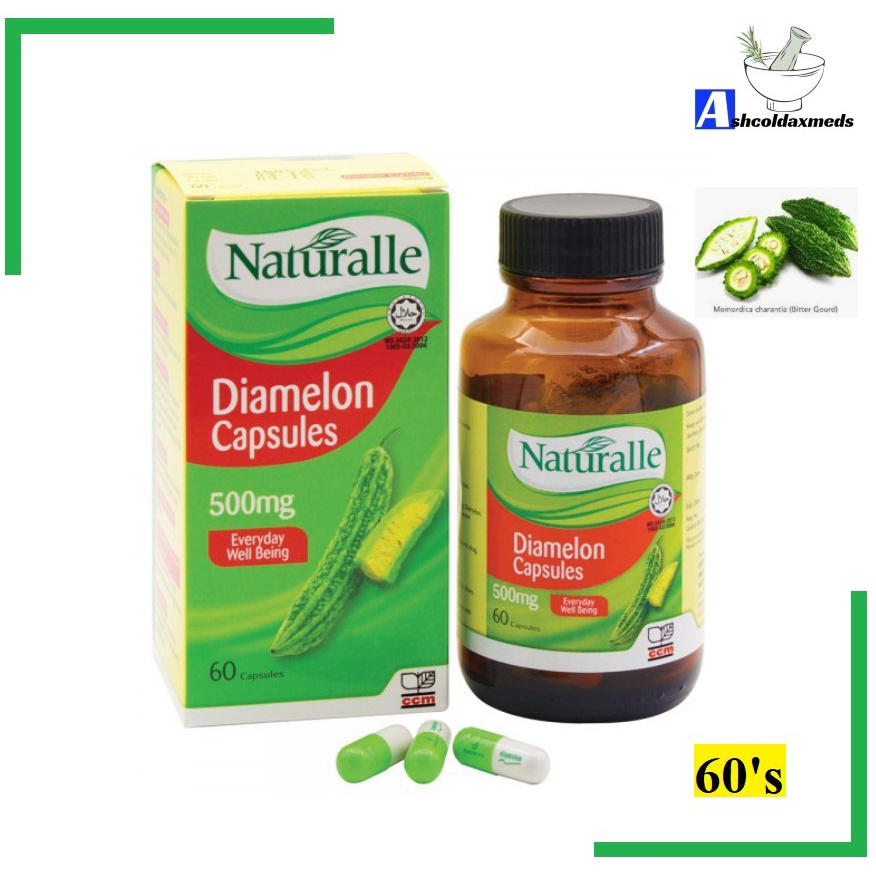 EXP08/27 Naturalle Diamelon 500mg 60'S Extrak Peria Katak/Bitter Melon ...