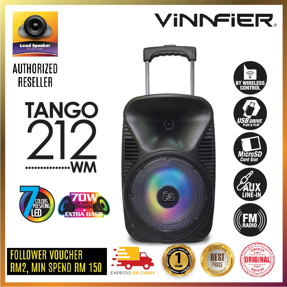 Vinnfier FlipGear Tango 212 WM Wireless Portable Trolley Bluetooth Speaker with Karaoke System ...