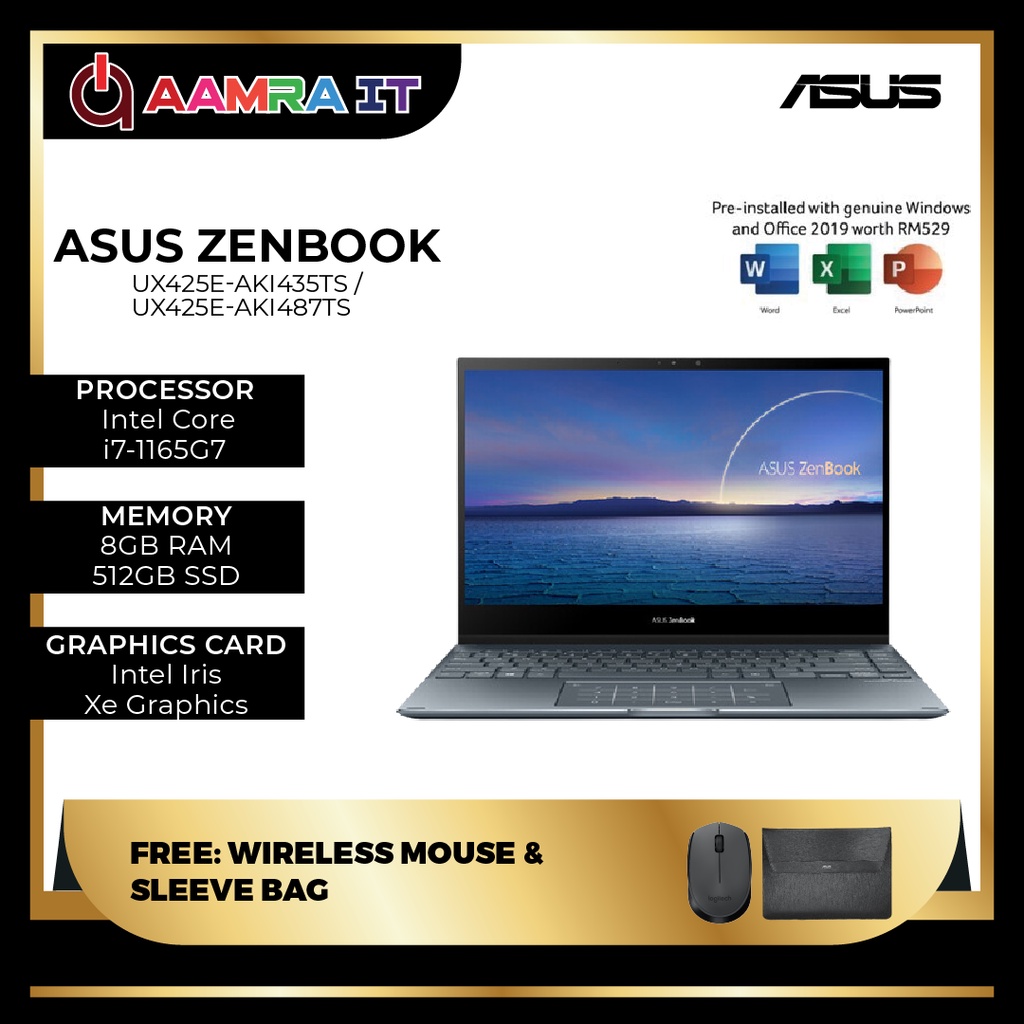 ASUS ZENBOOK 14 UX425E-AKI435TS / UX425E-AKI487TS (i7-1165G7, 8GB ...