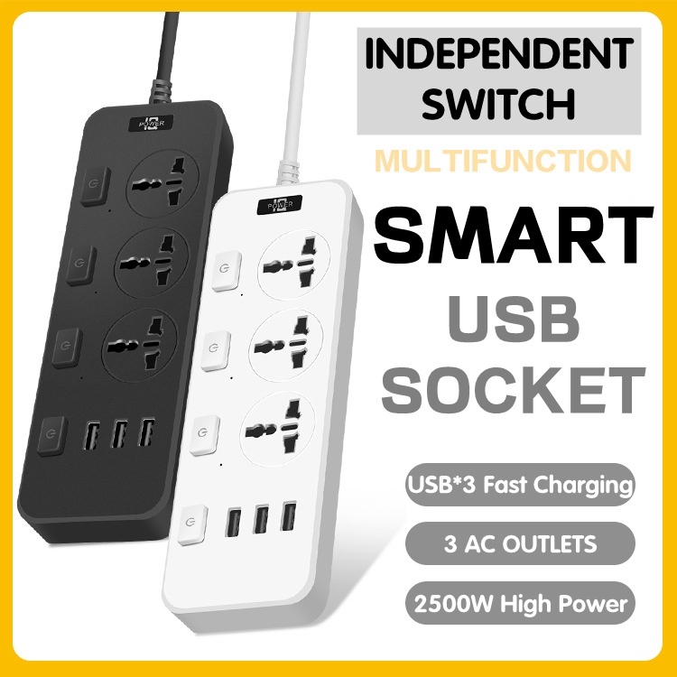 Universal Power Socket Extension with USB Ports USB Smart Socket TB-T14 ...