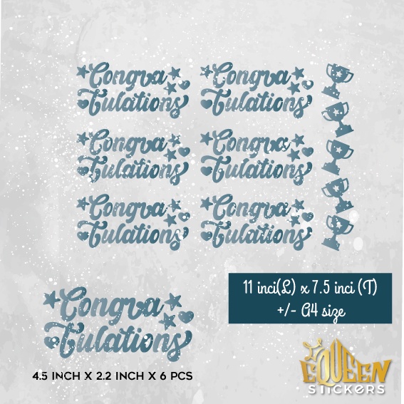 Sticker Ballon Budget - CONGRATULATIONS TAHNIAH | Shopee Malaysia