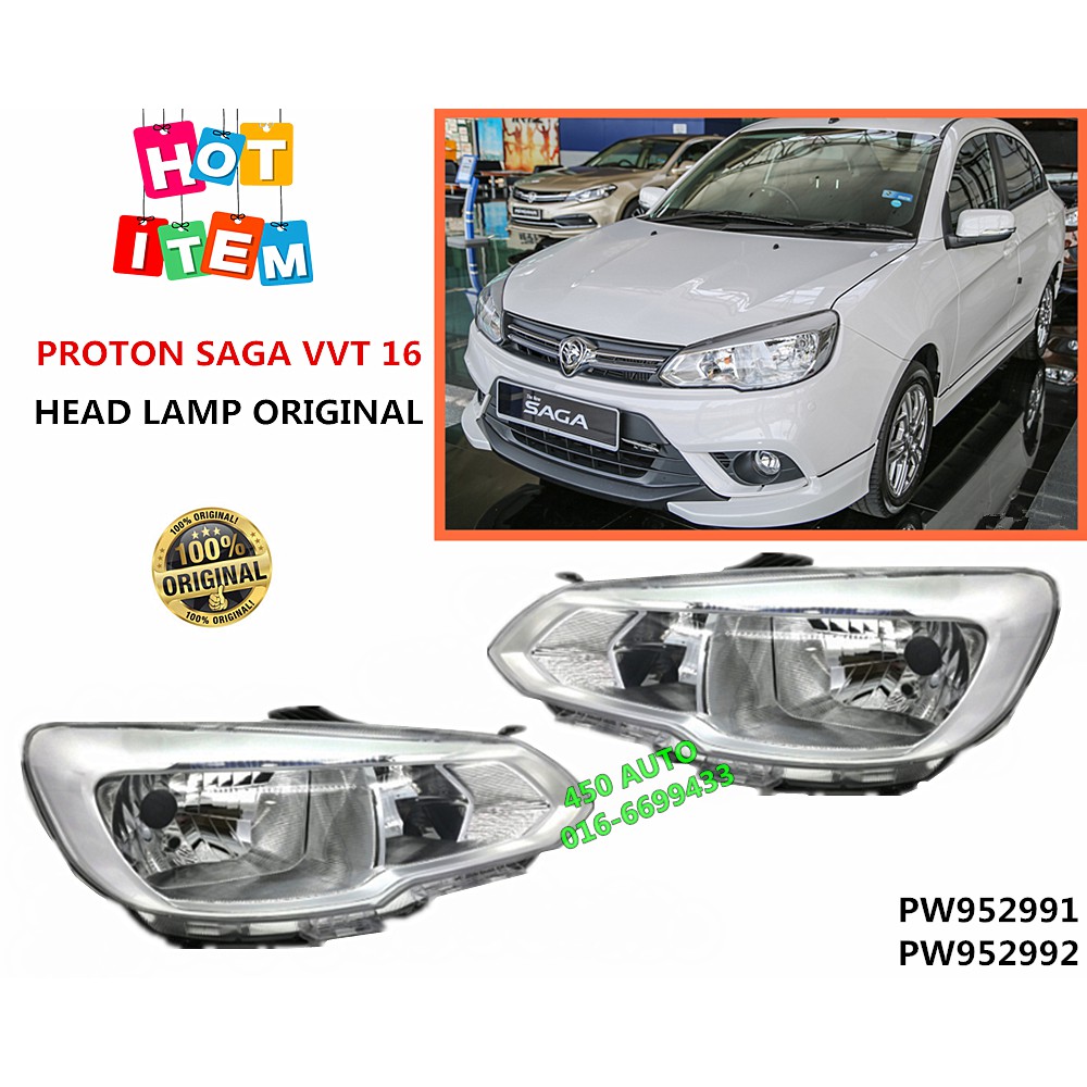 PROTON SAGA VVT 16 HEAD LAMP HEADLAMP DEPAN LAMPU FRONT LIGHT LAMPU ...