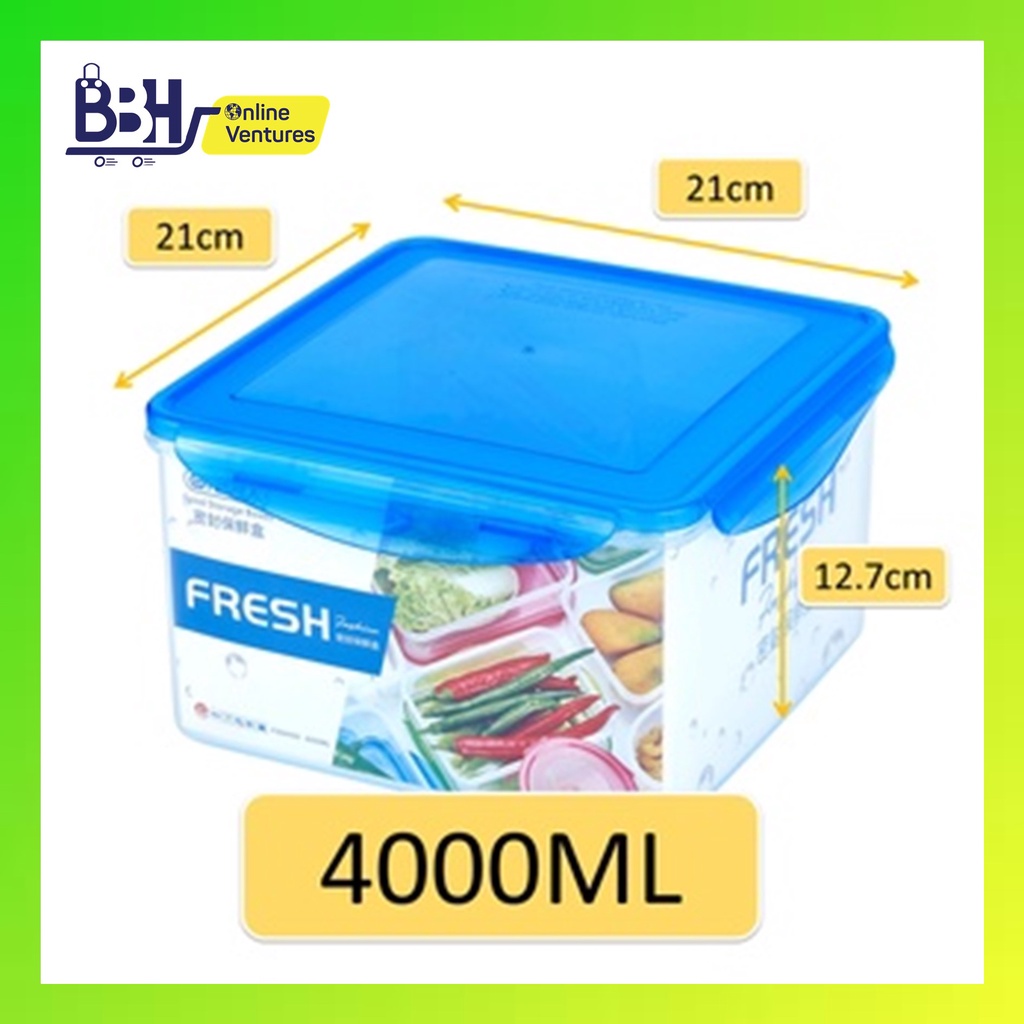 4000ml Food Containers Square BPA Free Food Storage Box Ezy-Lock ...