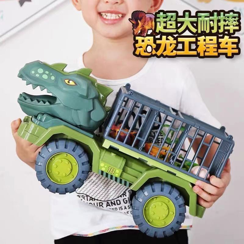 EXTRA Large Dino Cage Truck Transporter with 15 Dinosaurs Big Toy Car ...