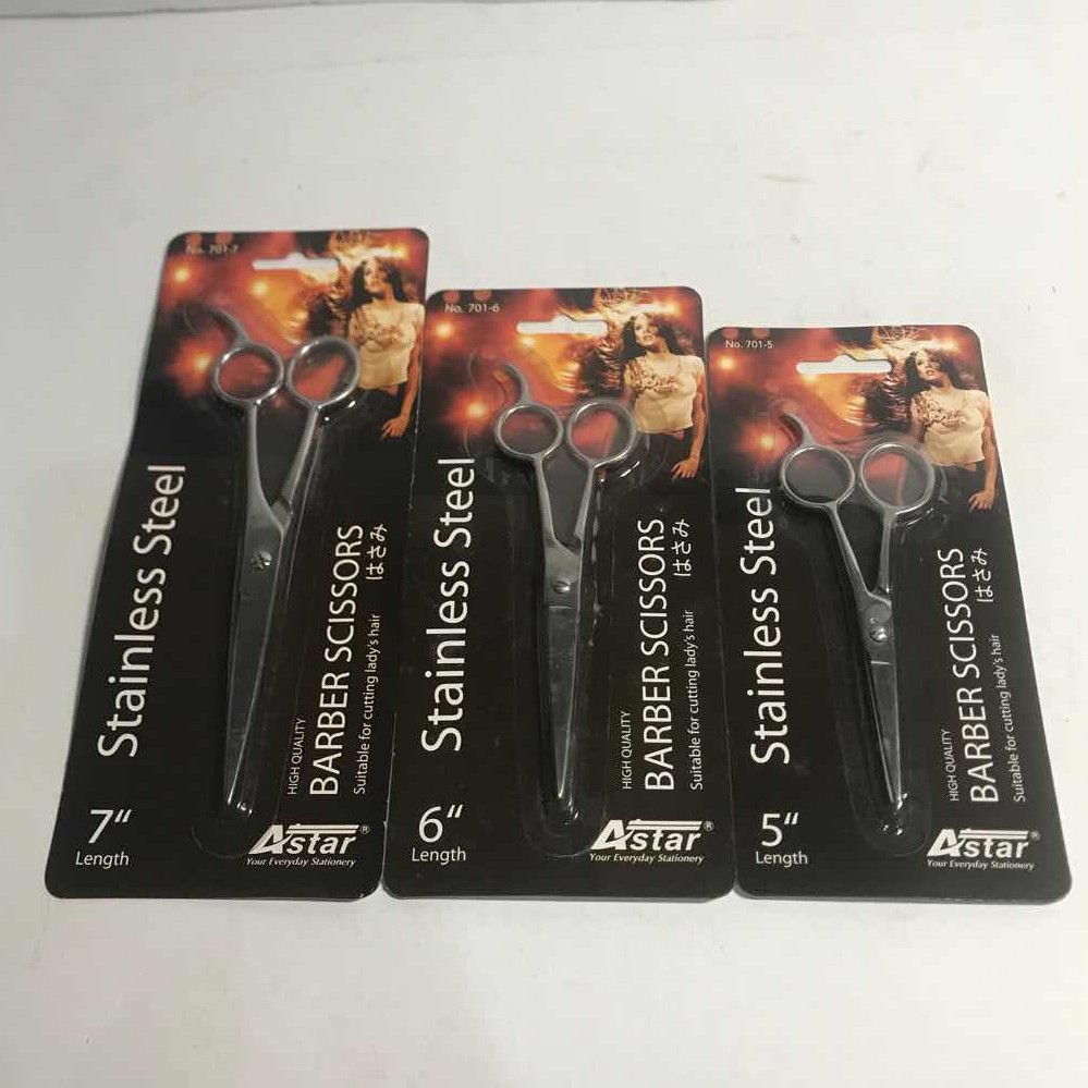 ASTAR STAINLESS STEEL BARBER SCISSORS 5" ( 701-5 ), SCISSORS 6" ( 701-6 ...
