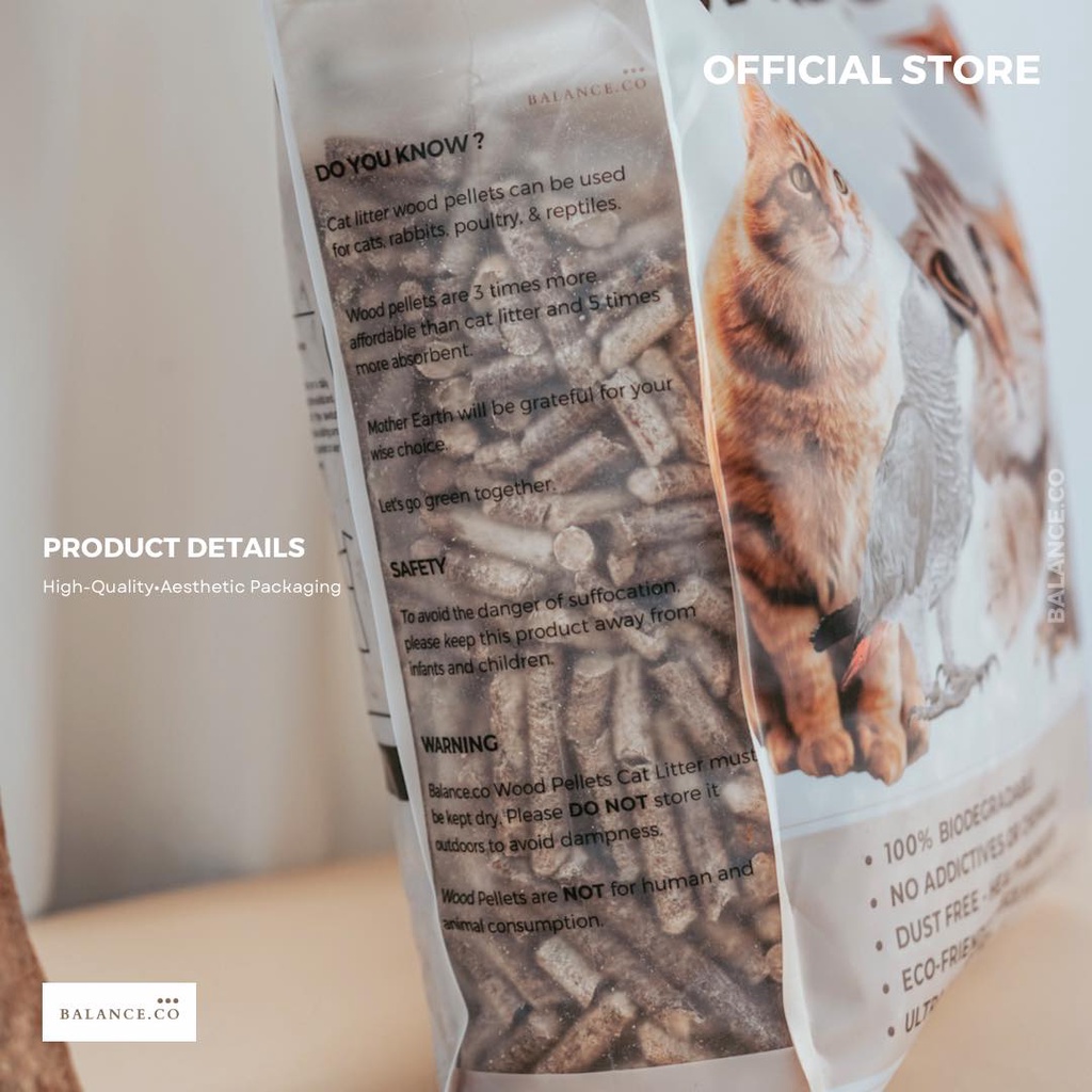 Balance.co 10L Premium Pine Wood Pellets Cat Litter Pet Bedding 5KG ...
