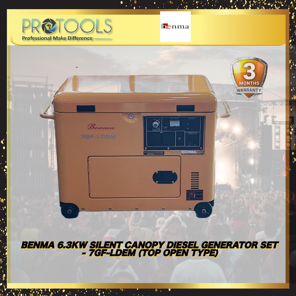 BENMA 6.3KW SILENT CANOPY DIESEL GENERATOR SET - 7GF-LDEM (TOP OPEN ...