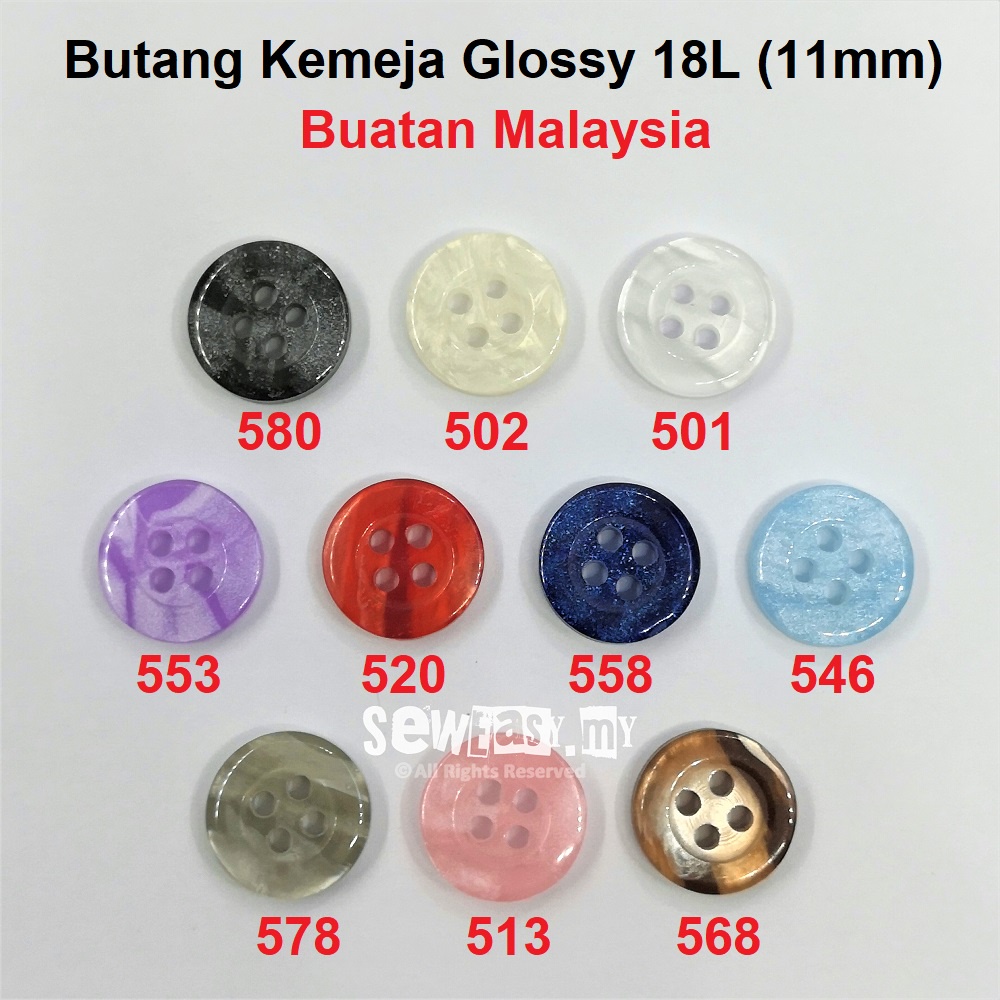 11mm Glossy Shirt Button /Butang Kemeja (72pcs/pack) | Shopee Malaysia