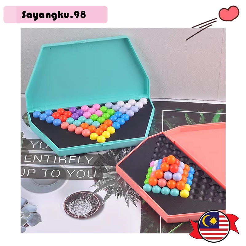 Classic Beads Puzzle Pyramid Plate IQ Mind Game Brain Teaser ...
