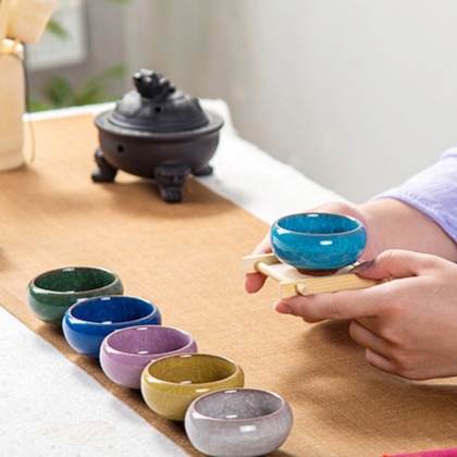 中国陶瓷冰裂七彩茶杯 Chinese Style Ice Cracking Tea Cup Special Ceramic Tea Cup ...
