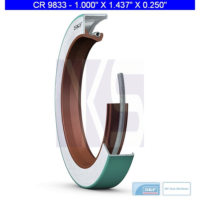 SKF CR 9833 - CRW1 Rotary Shaft Seal FKM ( 1.000" x 1.437" x 0.250 ...