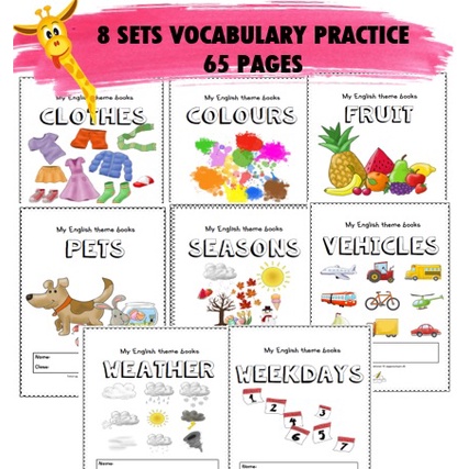 352- (PDF) Vocabulary Practice For Preschool Kindergarten 8 sets ...