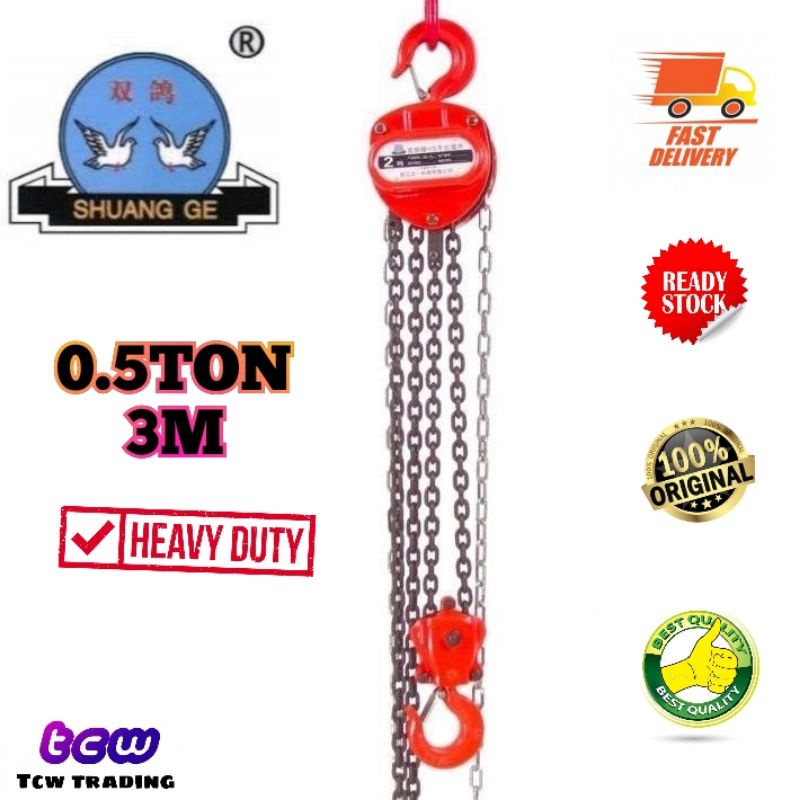 1 TON HEAVY DUTY CHAIN BLOCK for LIFTING AND HANDLING SOLUTION (3 ...