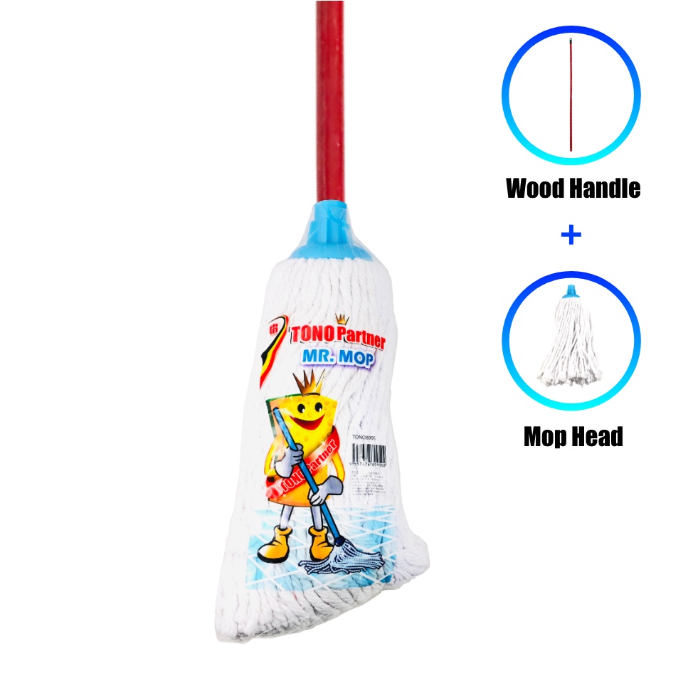 Mr Mop Classic Cotton Flooring White Mop Lantai Putih Classic Mop Set ...