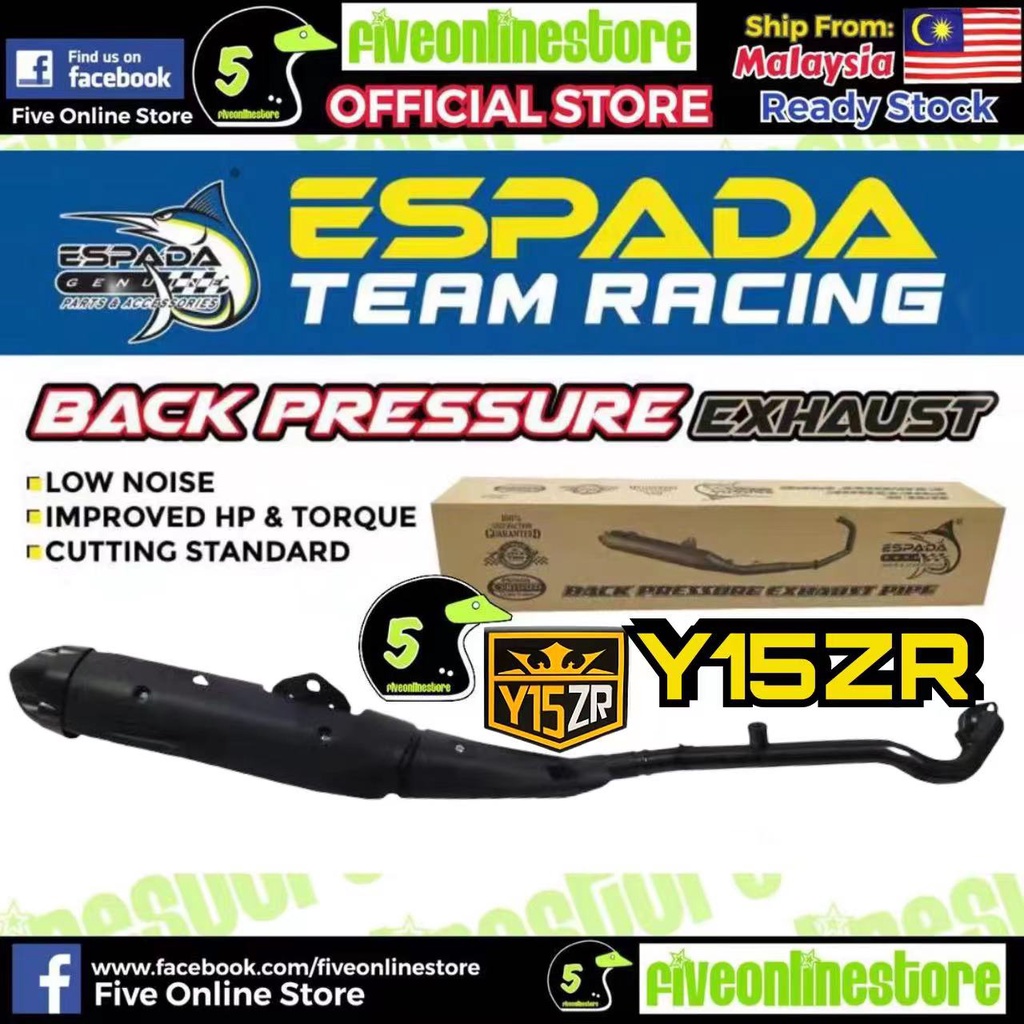 ESPADA Back Pressure 28MM Racing Exhaust Pipe Y15ZR Y15 RS150 RSX150 LC135 Cutting Standard ...