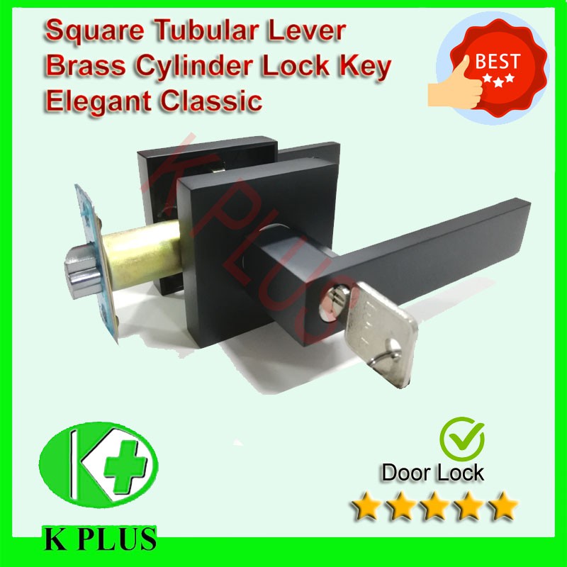 Square Tubular Cylindrical Lock square lever lock 60-70mm kunci pintu ...