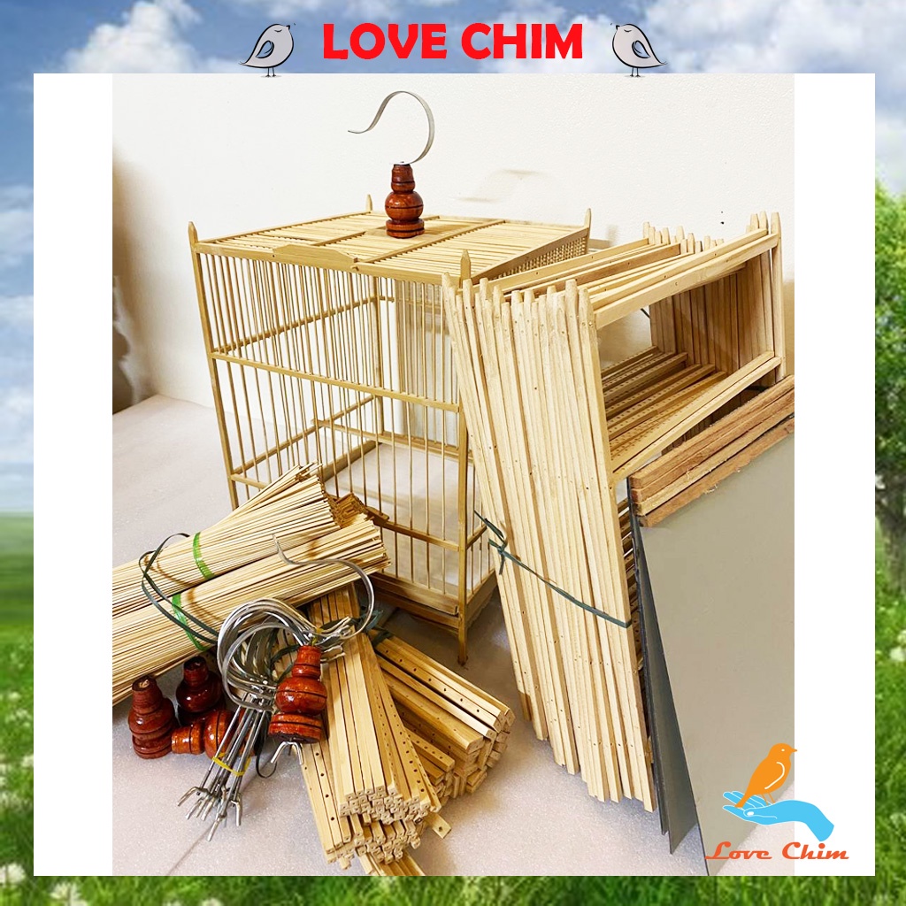 LOVE BIRD wooden pressed bird cage frame with hook, easy to install ...