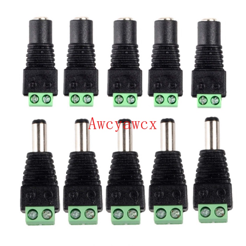 10pcs Male Female DC Power adapter Plug CCTV LED LCD 5V 6V 9V 12V ...