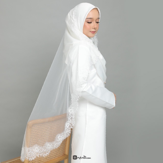 [ALICE VEIL] Nikah, Bride Veil, Veil Minimalist, Veil Putih OFF WHITE ...