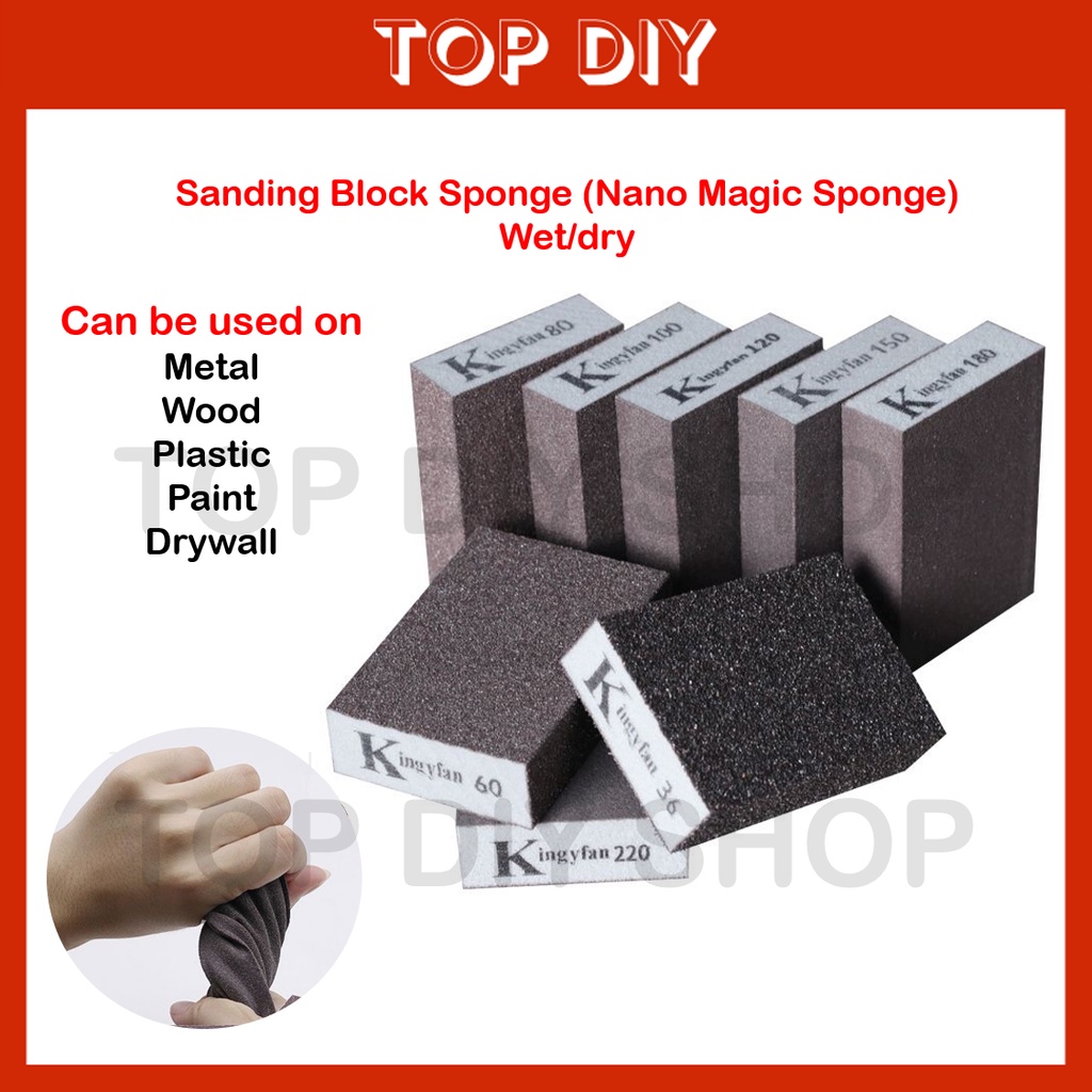 Sanding Block Sponge #36/60/100/120/180/220 Polishing Sandpaper Sanding ...