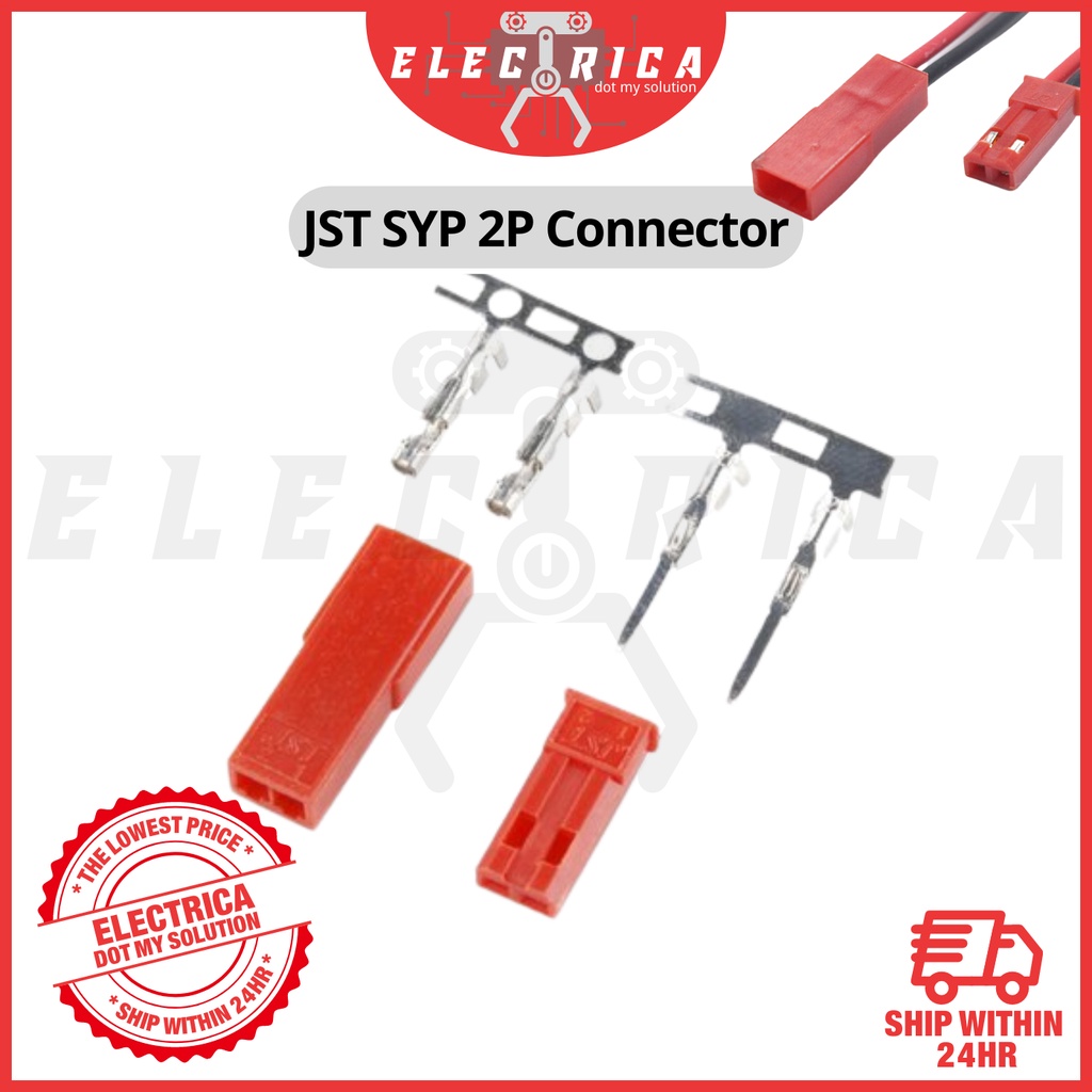(1Set) SYP SYR JST 2.54mm Pitch 2P Connector Female Male + Terminal Pin | Shopee Malaysia