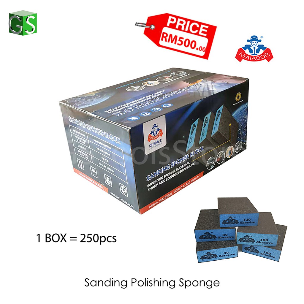 Premium Sanding Polishing Sponge Block 1box/250pcs ( Can Mix ) | Shopee ...