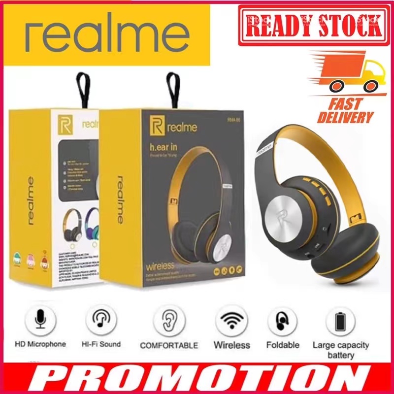 Realme Wireless Bluetooth Headphone Realme RMA66 Bluetooth Wireless ...