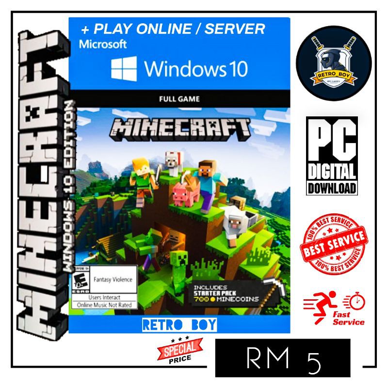MINECRAFT: WINDOWS 10 EDITION FULL + MULTIPLAYER [DIGITAL DOWNLOAD ...