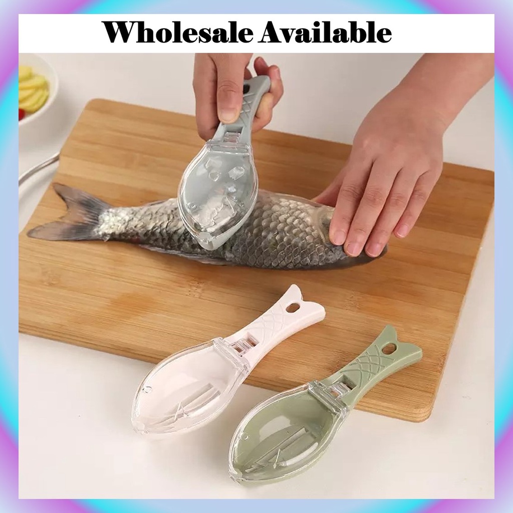 Fish Scale Scraper Remover Cleaner Seafood Peeler Brush Kitchen Tools ...