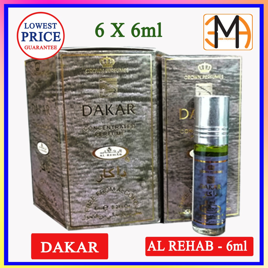 Original Al Rehab DAKAR 6 X 6ml Box (Roll on) Alcohol Free - UAE/KSA ...