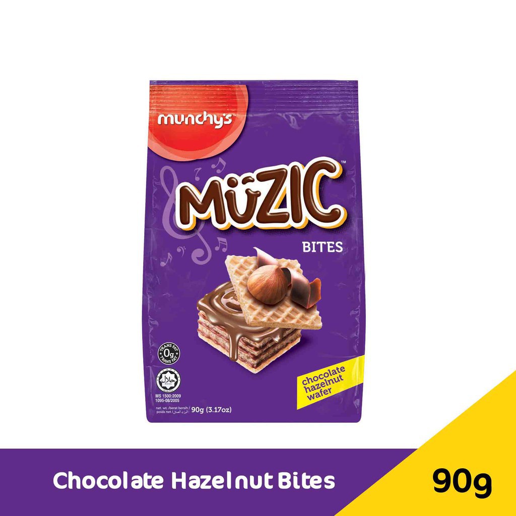 MUNCHY'S Muzic Chocolate Hazelnut Wafer Cube (90g) | Shopee Malaysia